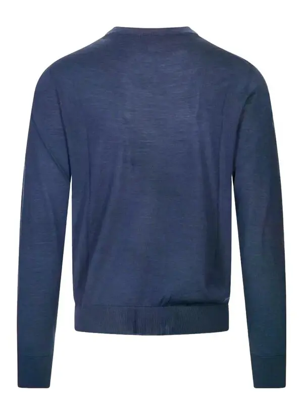 Canali Crew-neck Long-sleeve Sweater - Blue