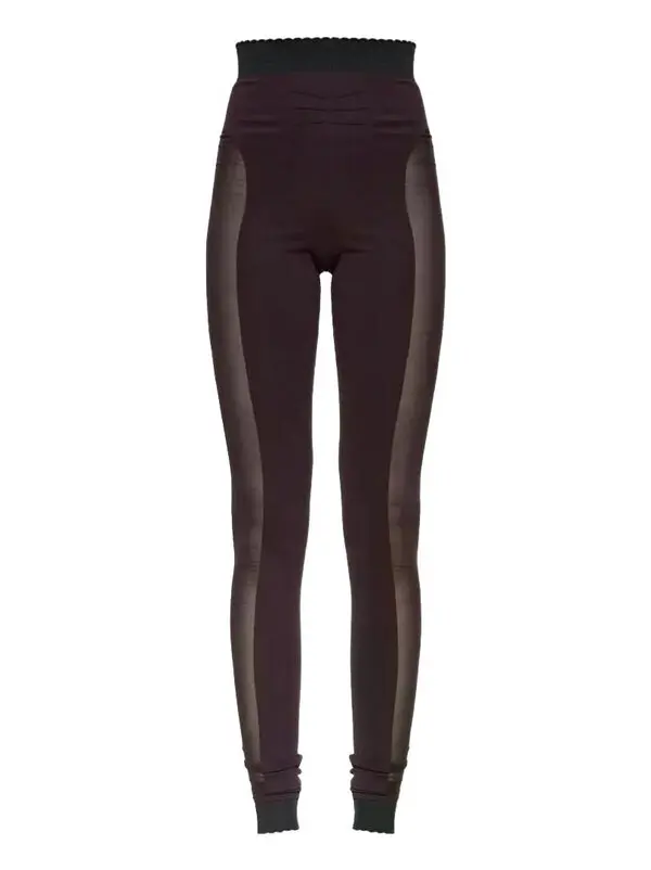 Attico Sheer-panelled Leggings - Purple