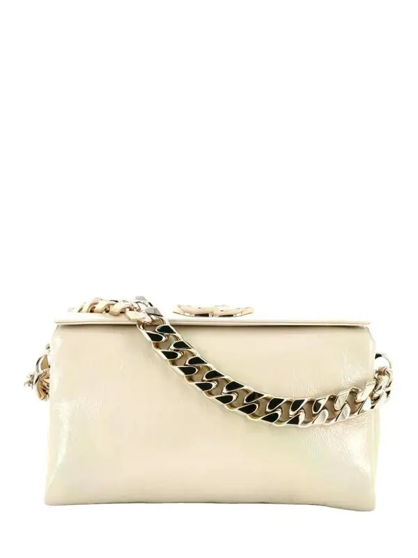 Gucci Gg Soft Chain Handle Bag Patent Small Shoulder Bag - Neutrals