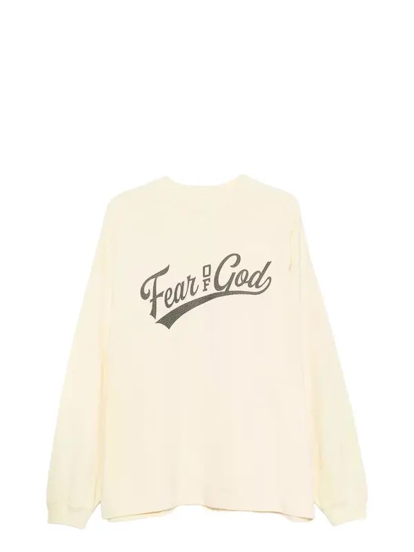 Fear Of God Logo-print Long-sleeve T-shirt - Neutrals