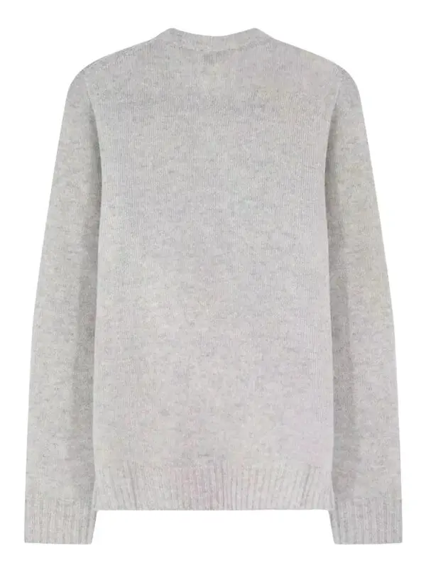 ALYSI Ribbed-trim V-neck Sweater - Grey