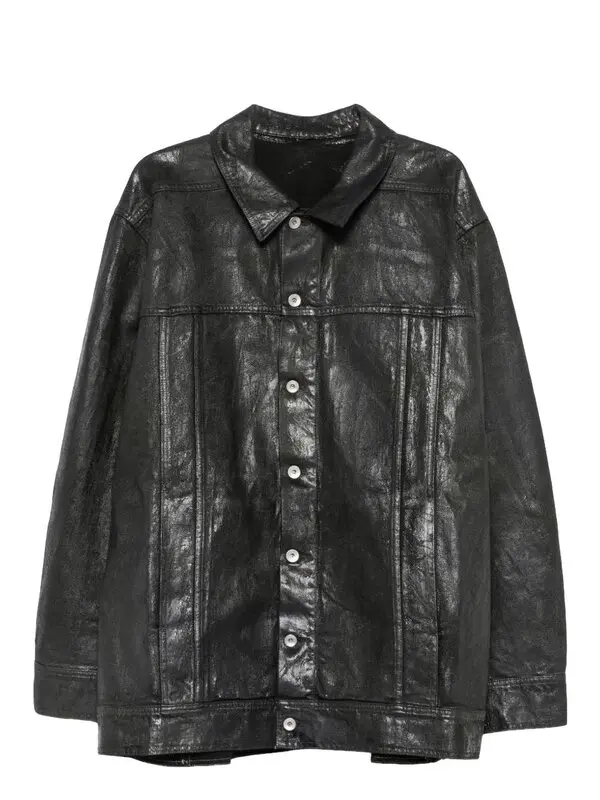 Rick Owens Coated Denim Jacket - Black