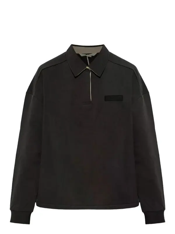 RETHINKIT STUDIOS Oversized Logo-patch Polo Shirt - Black