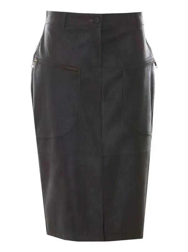 Liu Jo Midi Skirt In Coated Fabric - Brown