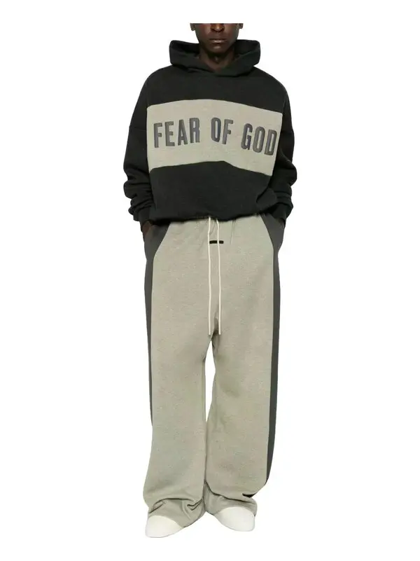Fear Of God Logo Print Panelled Hoodie - Black