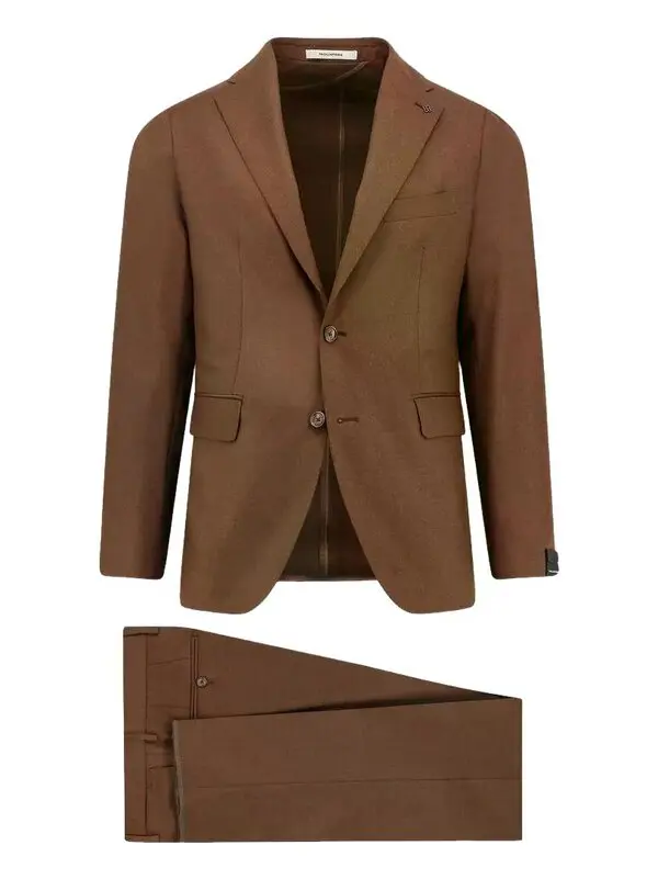 Tagliatore Single-breasted Virgin Wool Suit - Brown