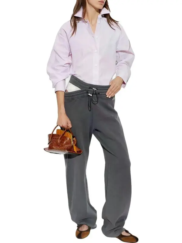 Attico Checked-pattern Cutout-detail Shirt - Pink