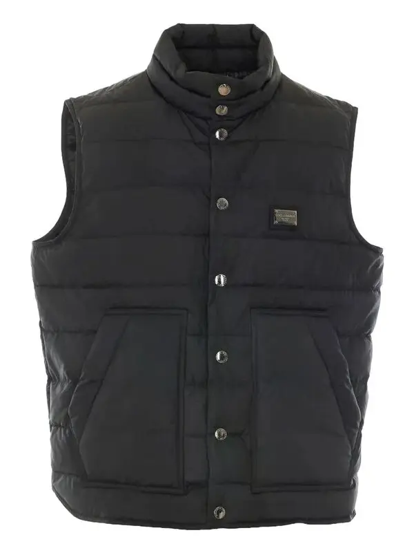 Dolce & Gabbana Padded High Neck Gilet - Black