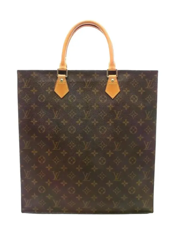LOUIS VUITTON Monogram Canvas Sac Plat Tote Bag - Brown