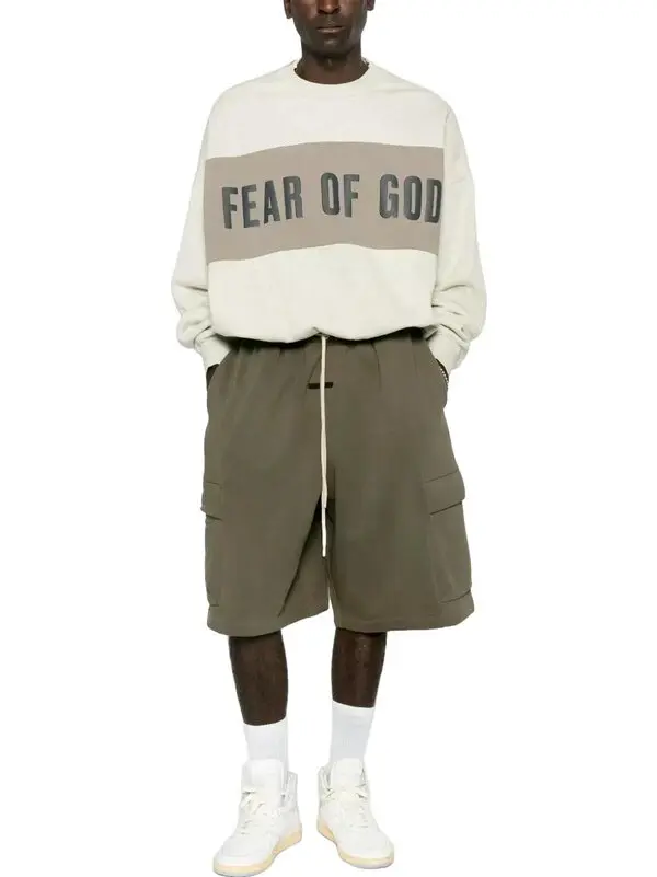 Fear Of God Logo-patch Cargo Shorts - Green