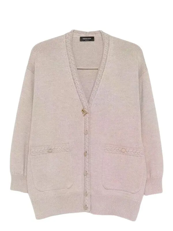 Fabiana Filippi V-neck Wool Cardigan - Neutrals