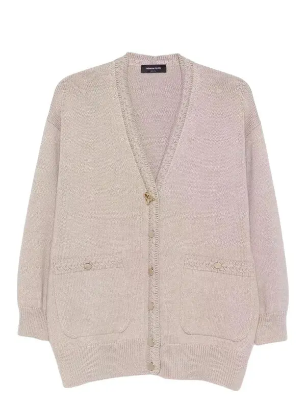 Fabiana Filippi V-neck Wool Cardigan - Neutrals