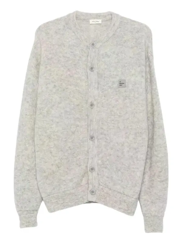American Vintage Logo Patch Button-up Cardigan - Grey