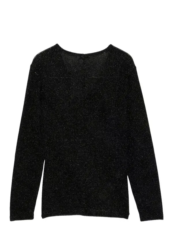 SIYU V-neck Long-sleeve T-shirt - Black
