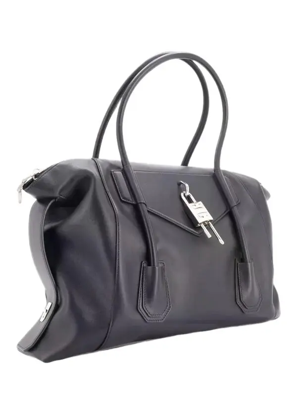 Givenchy Antigona Soft Lock Bag Leather Medium Satchel - Black