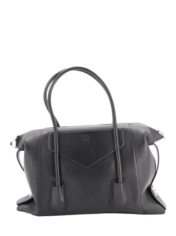 Givenchy Antigona Soft Lock Bag Leather Medium Satchel - Black