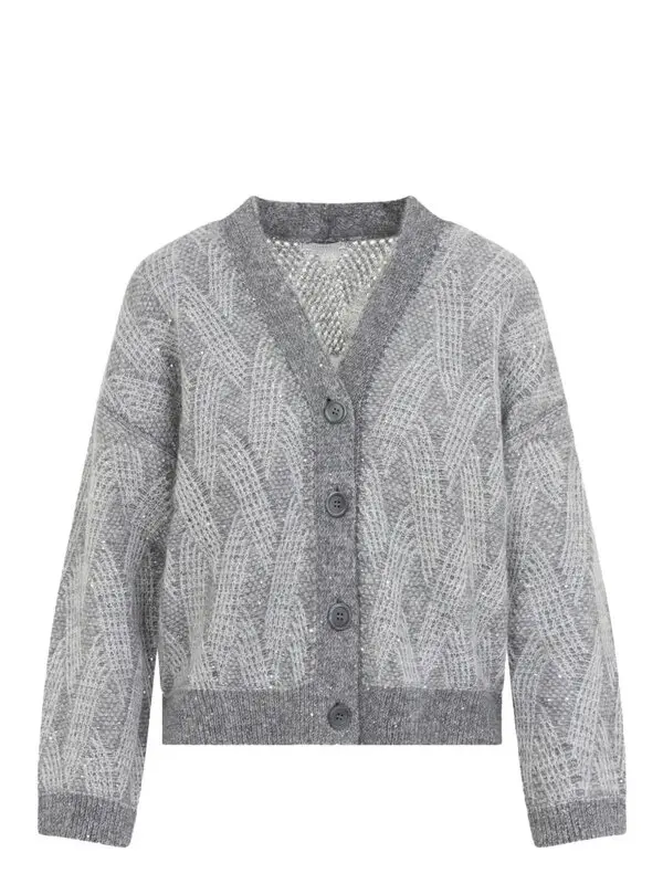 Peserico Sequin-embellished Cardigan - Grey