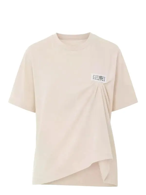 MAISON MARGIELA Numeric Logo Draped T-shirt - Neutrals