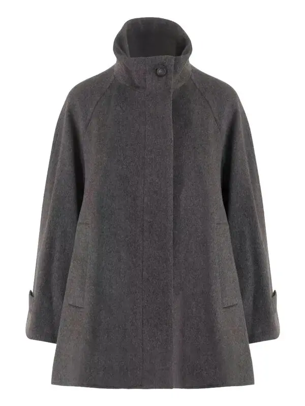 Tagliatore Leila High-neck Cape Jacket - Grey