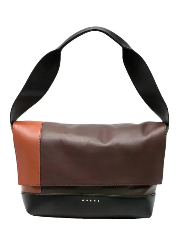 Marni Colour-block Leather Shoulder Bag - Brown