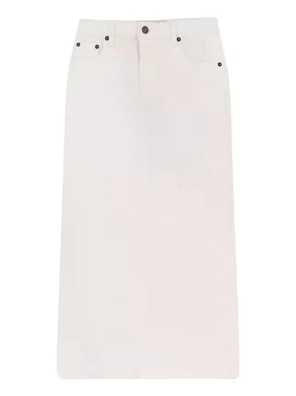 TONYWACK Stitched-profile Ripped Mid Skirt - Neutrals