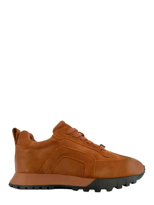 LINDA BAUMANN Panelled Leather Sneakers - Brown