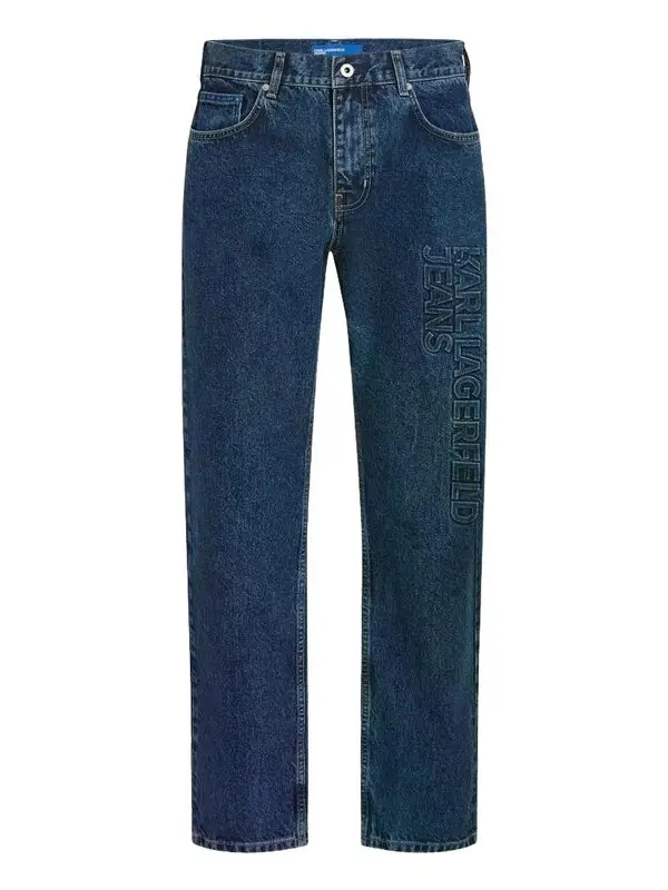 Karl Lagerfeld Straight Logo Jeans - Blue