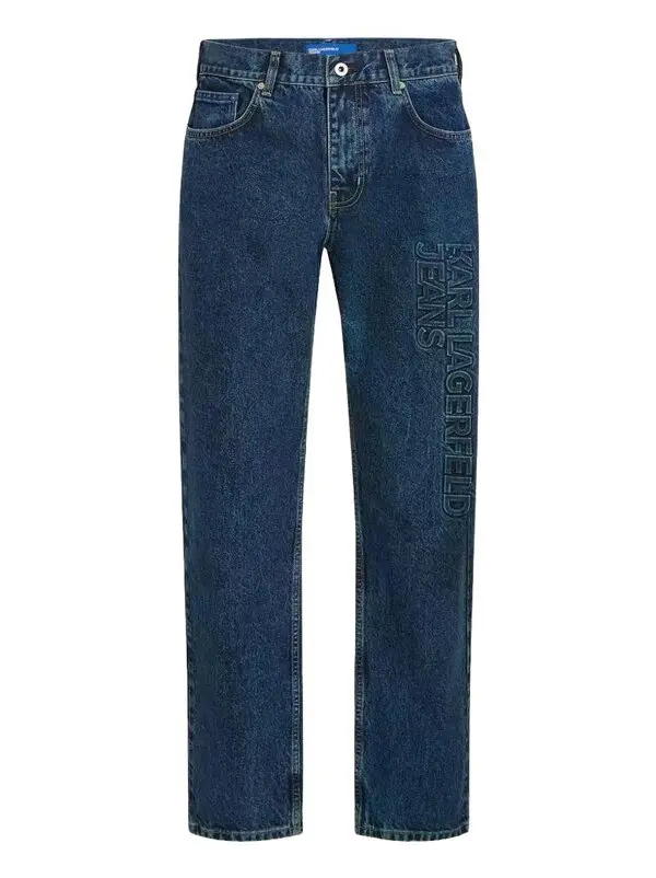 Karl Lagerfeld Straight Logo Jeans - Blue