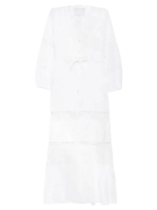 Temptation Positano Maxi Broderie Anglaise Dress - White