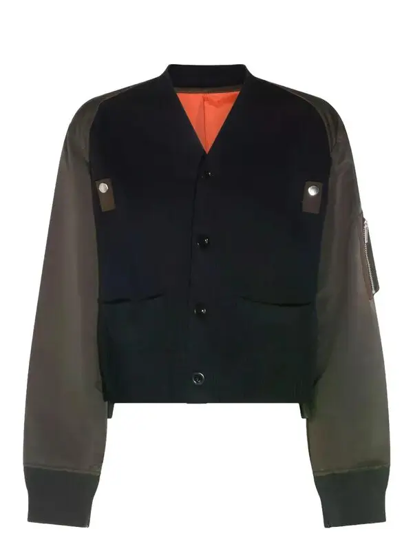 Sacai Panelled Cardigan - Blue