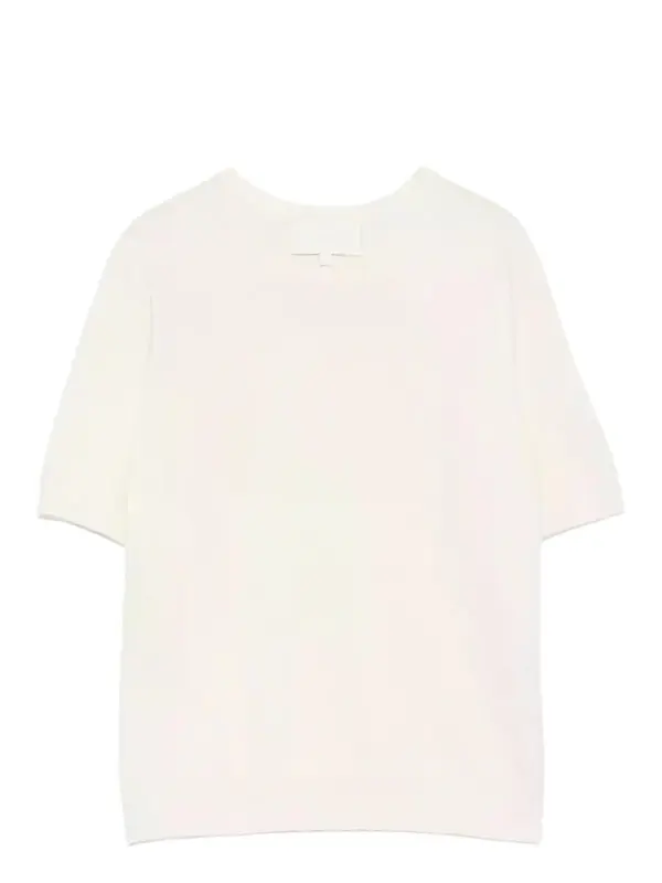 Eric Bompard Cashmere Short-sleeve Crew-neck Top - White