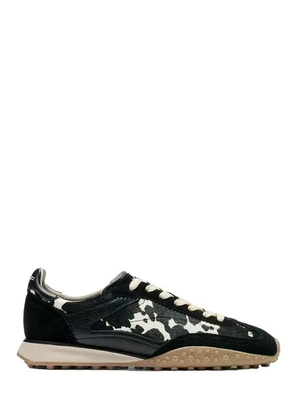 HOFF Animal-print Paneled Lace-up Sneakers - Black
