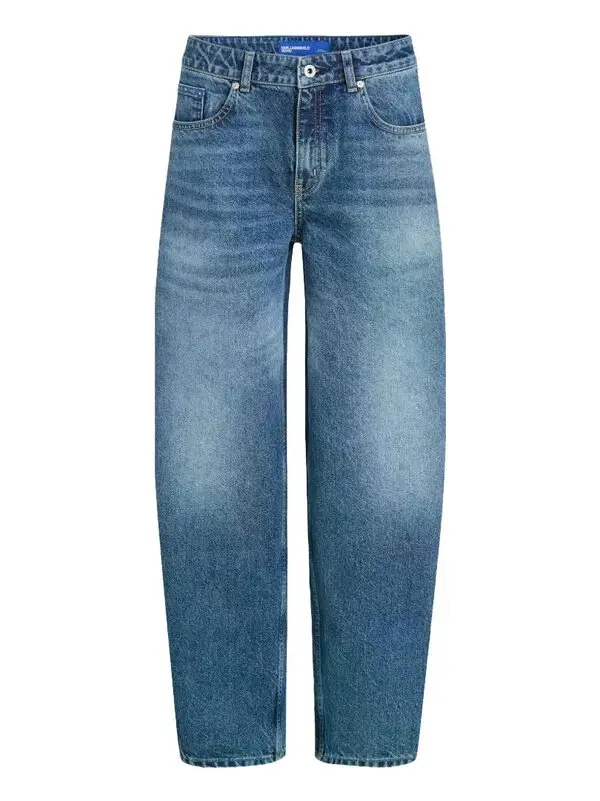 Karl Lagerfeld Mid-rise Barrel Seamed Jeans - Blue