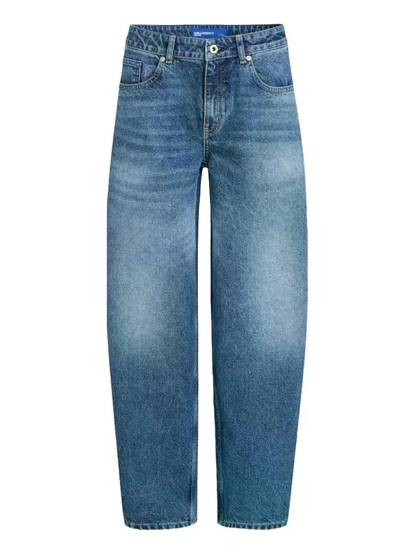 Karl Lagerfeld Mid-rise Barrel Seamed Jeans - Blue