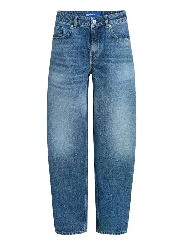 Karl Lagerfeld Mid-rise Barrel Seamed Jeans - Blue