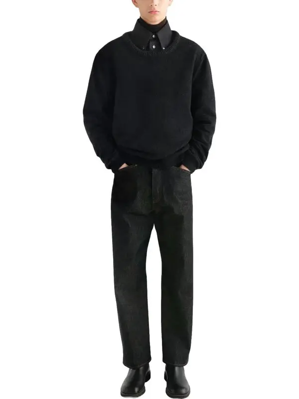 LEMAIRE Crew-neck Sweater In Alpaca Wool Blend - Grey