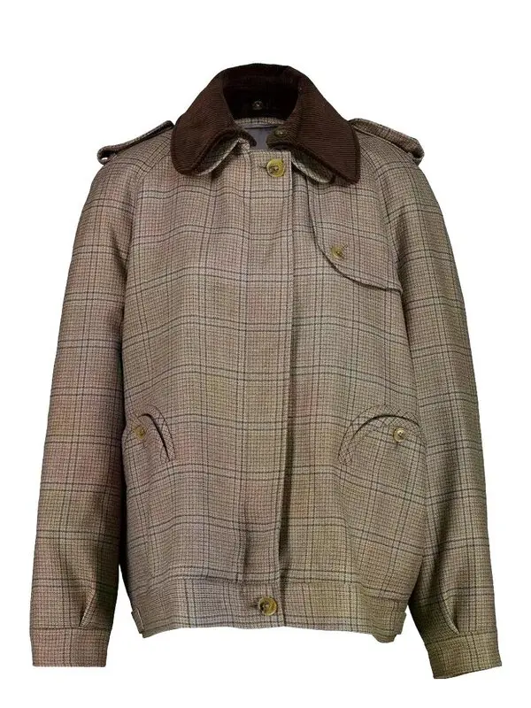 BLAZÉ MILANO Saona Chausie Check-pattern Jacket - Neutrals