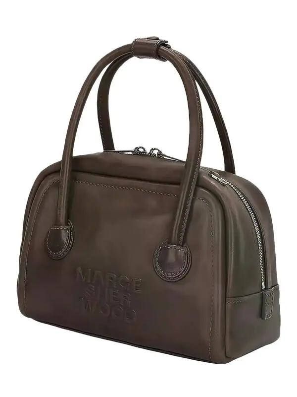 MARGESHERWOOD Embossed Leather Top-handle Bag - Brown