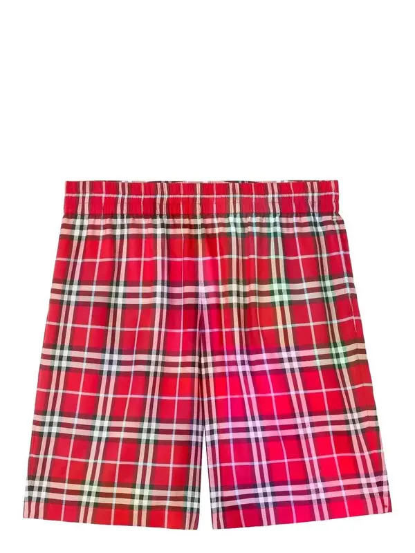 Burberry Check-print Track Shorts - Red