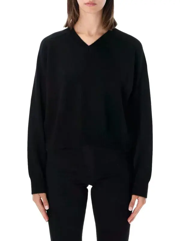 Loulou De Saison Anzor Lds V-neck Ribbed-trim Sweater - Black