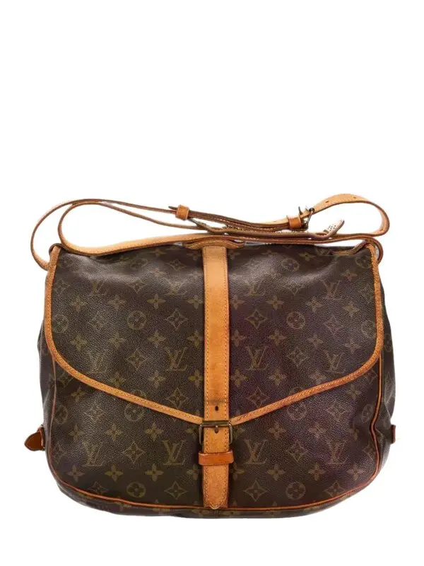 LOUIS VUITTON Saumur Gm Monogram Shoulder Bag - Brown