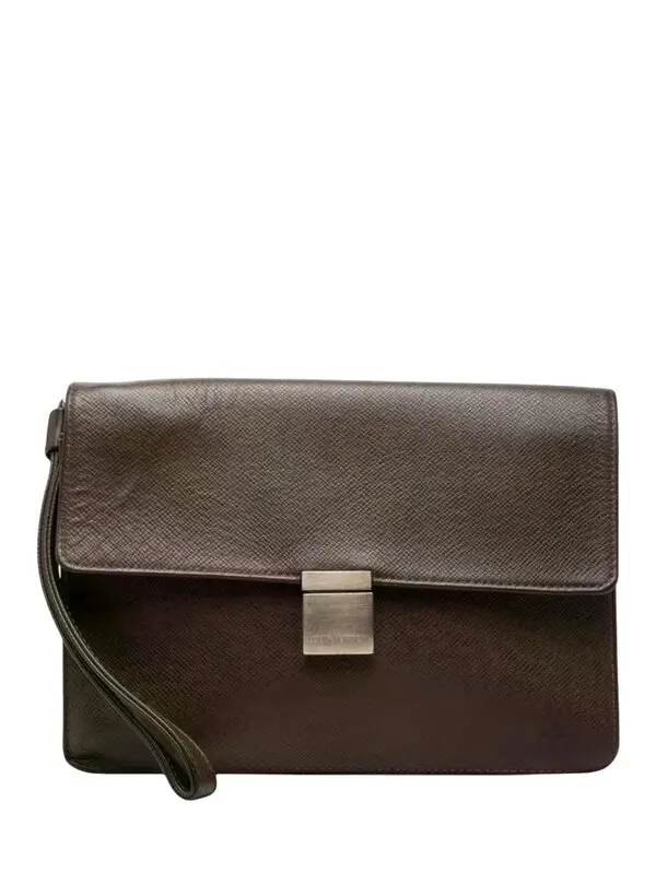LOUIS VUITTON 2005 Taiga Selenga Clutch Bag - Brown