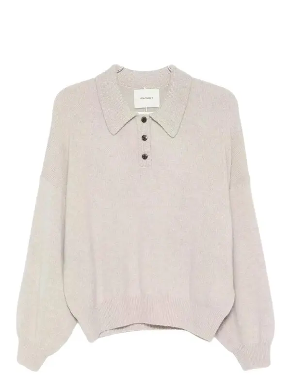 LISA YANG Etta Button-placket Sweater - Neutrals
