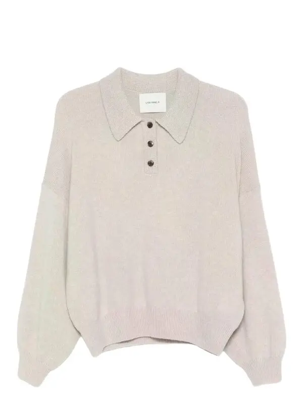 LISA YANG Etta Button-placket Sweater - Neutrals