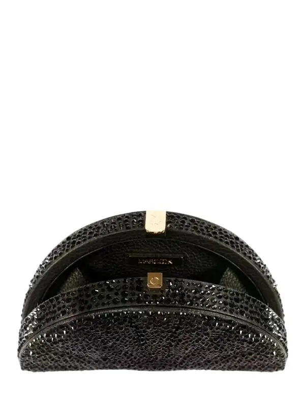 MARZOOK Crystal Embellished Half-moon Clutch Bag - Black