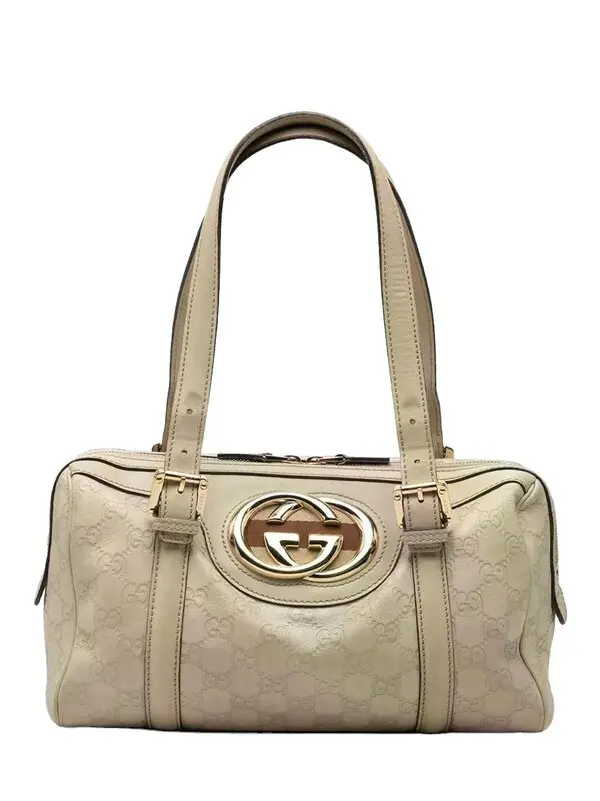 Gucci 2000-2015 Guccissima Web Britt Boston Bag - Brown