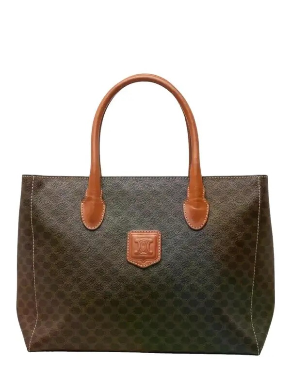 Celine 20th Century Macadam Coated Canvas Tote Bag - Brown