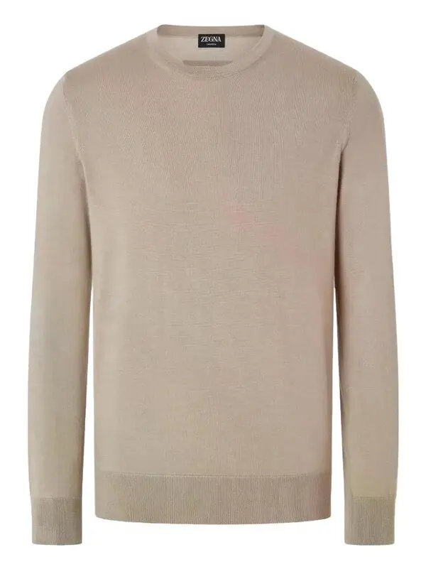 Zegna Cashseta Mélange Crew-neck Sweater - Neutrals