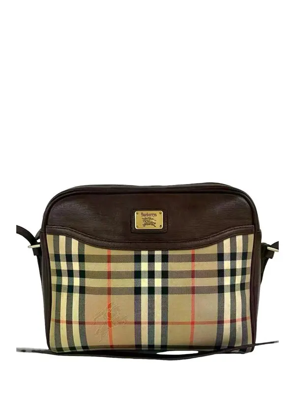 Burberry Haymarket Check Canvas Crossbody Bag - Neutrals