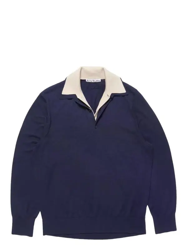 Acne Studios Contrast-collar Silk-blend Sweater - Blue